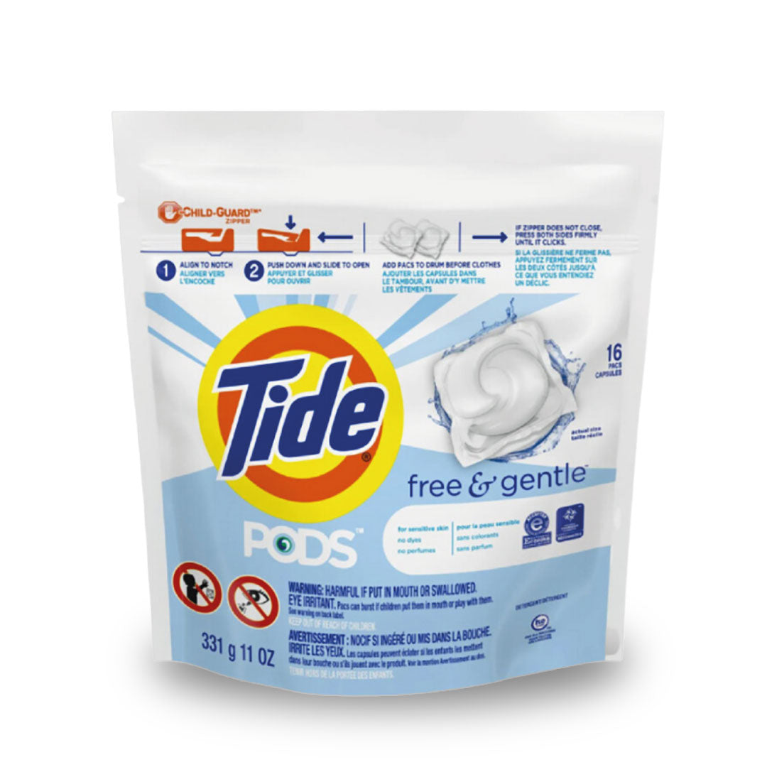 TIDE DETERGENTE CAPSULAS PODS FREE & GENTLE 16CT – aseomira