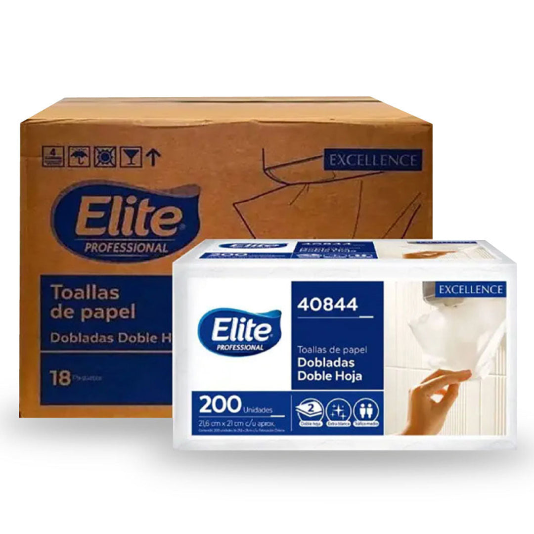 Caja de 18 paquetes de Toalla de Papel Elite Doblada DH x 200 c/u ...